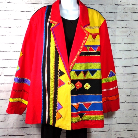 indigo moon | Jackets & Coats | Indigo Moon Embellished Patchwork ...